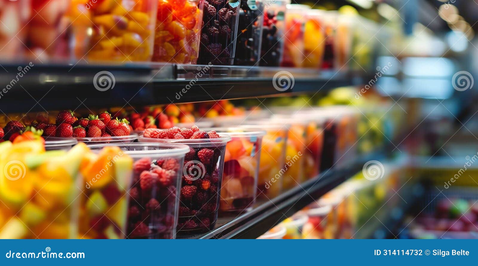 A Selection of Pre Packed Fruit Containers on Display, Featuring ...