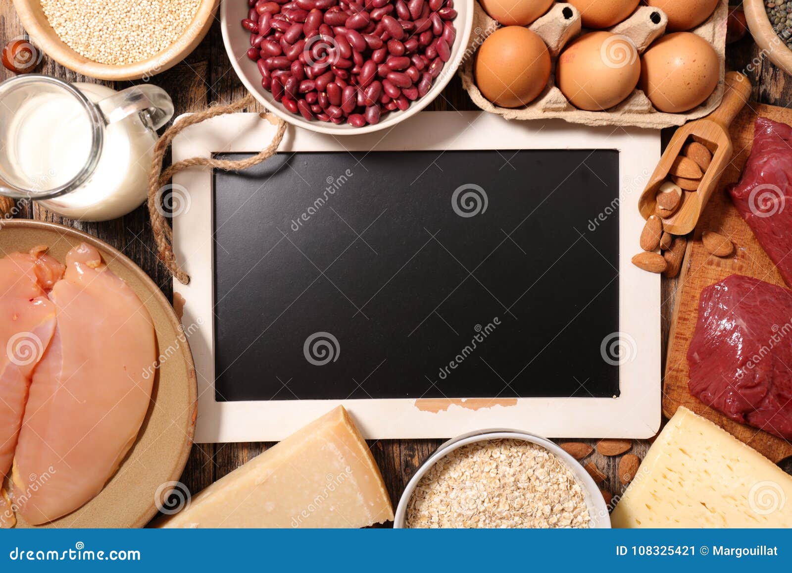 Selection of protein food stock image. Image of cheese - 108325421