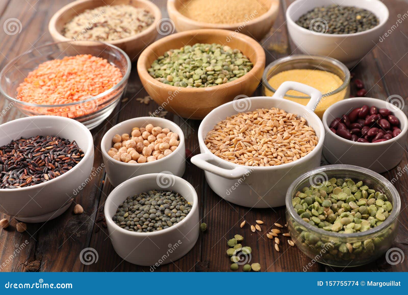 Selection of Raw Grain and Legume Stock Photo - Image of legume, grain ...