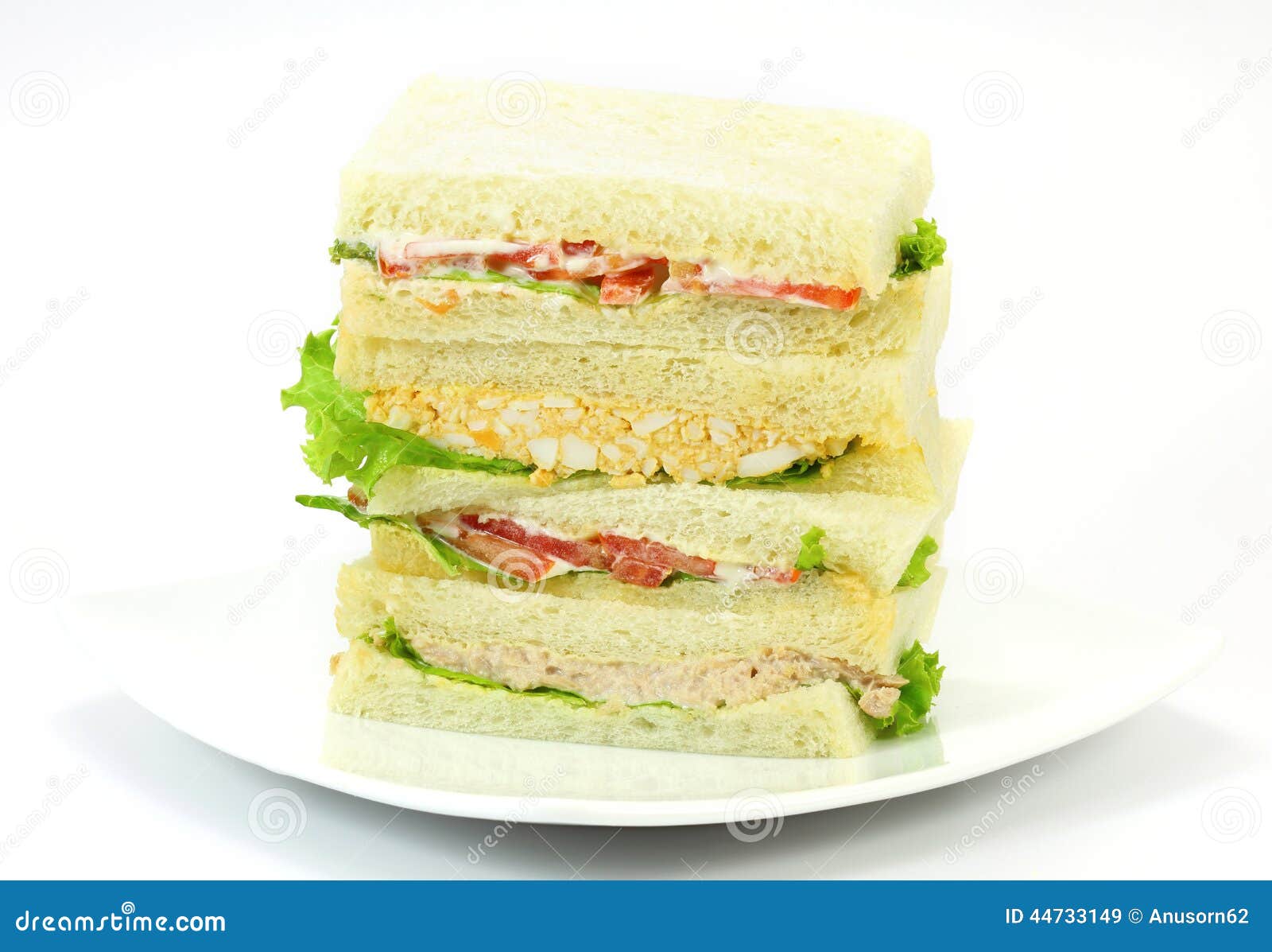 A Selection of Sandwiches with Various Fillings Stock Image - Image of ...