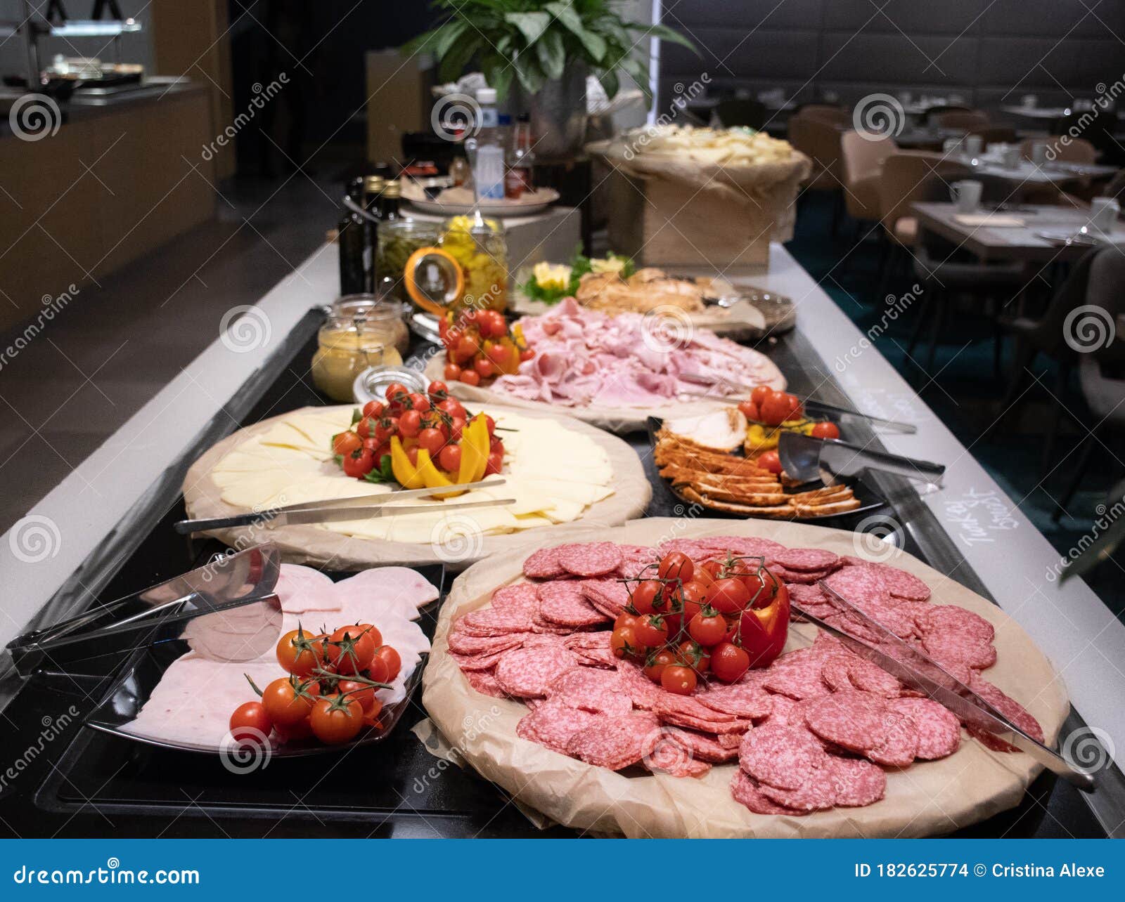 Selection of Self Service Catering Continental Breakfast Buffet Display ...