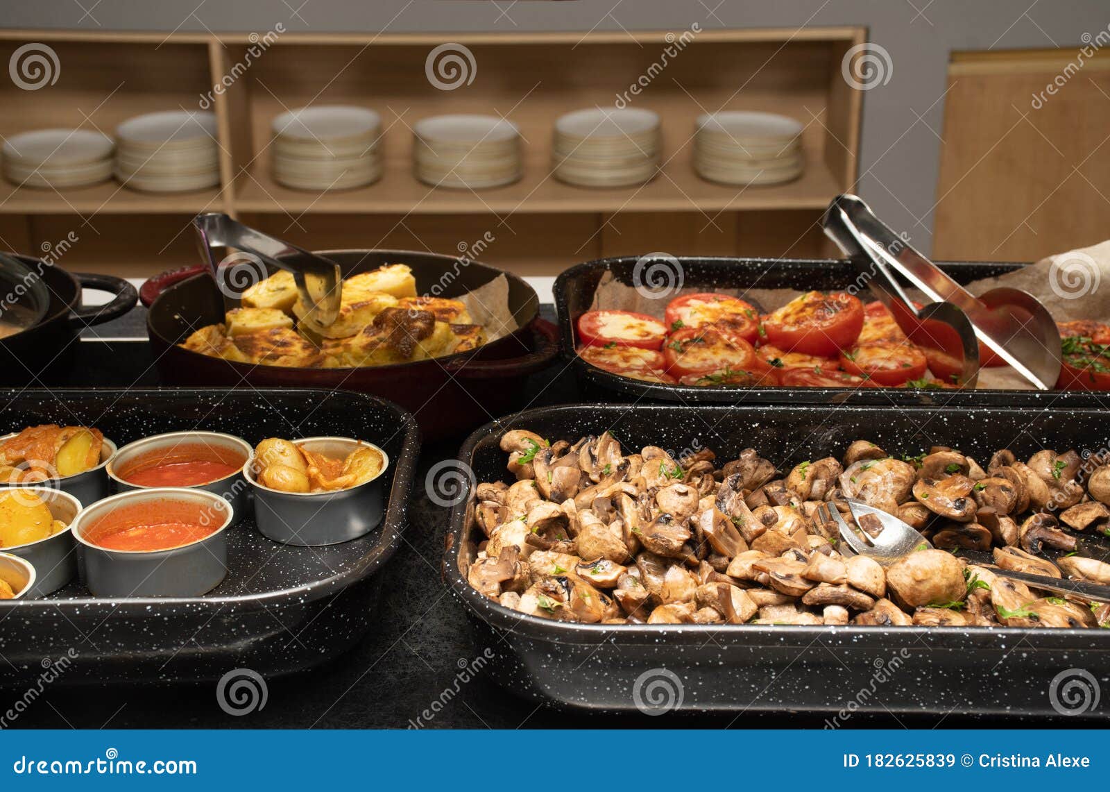 Selection of Self Service Catering Continental Breakfast Buffet Display ...