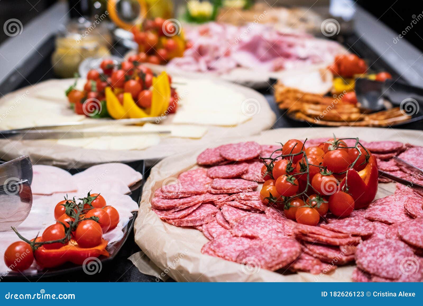 Selection of Self Service Catering Continental Breakfast Buffet Display ...