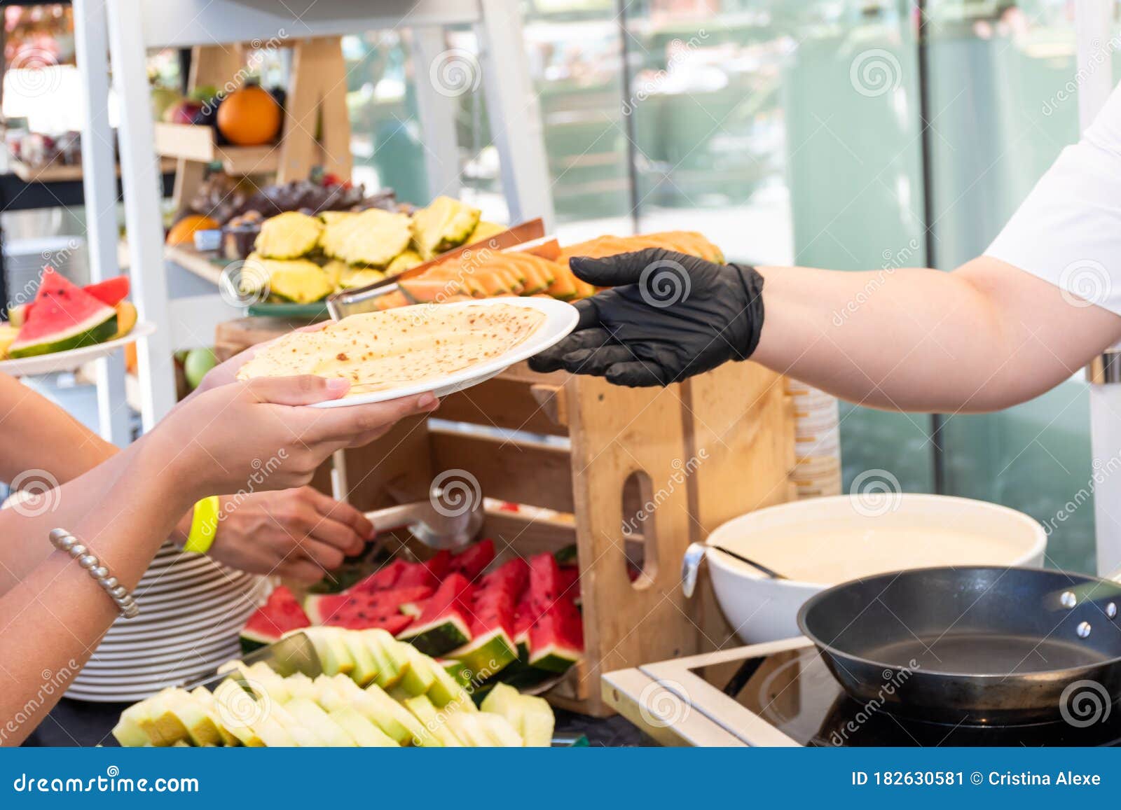 Selection of Self Service Catering Continental Breakfast Buffet Display ...