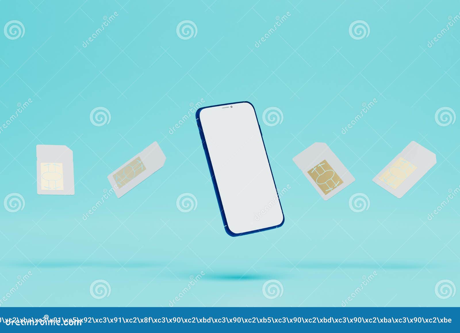 Selection of Several SIM Cards for a Smartphone. Smartphone Around ...