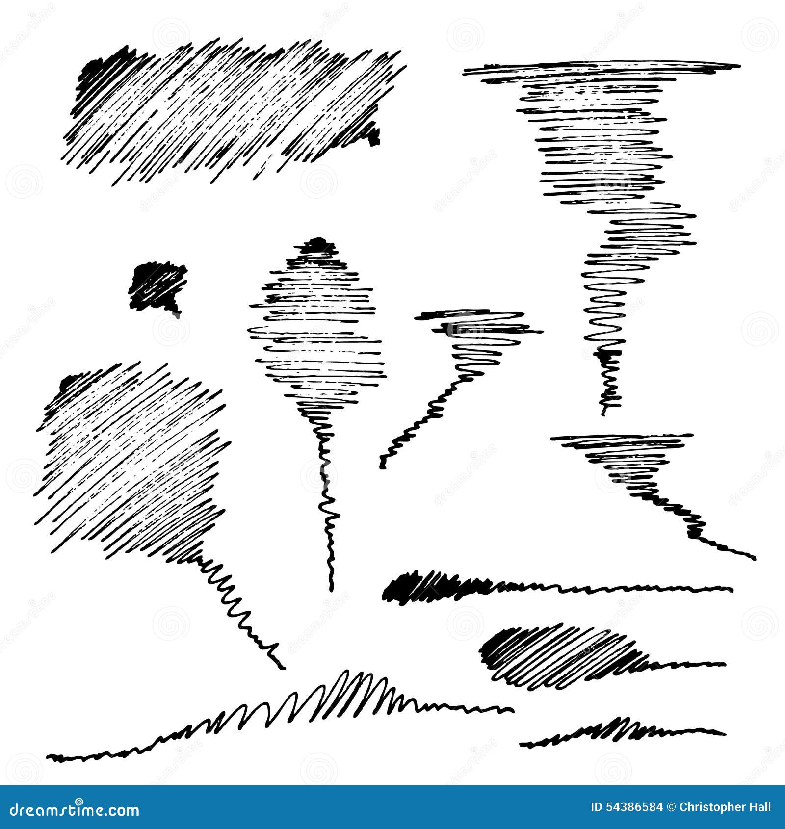 A Selection of Simple Scribbles Stock Vector - Illustration of design ...