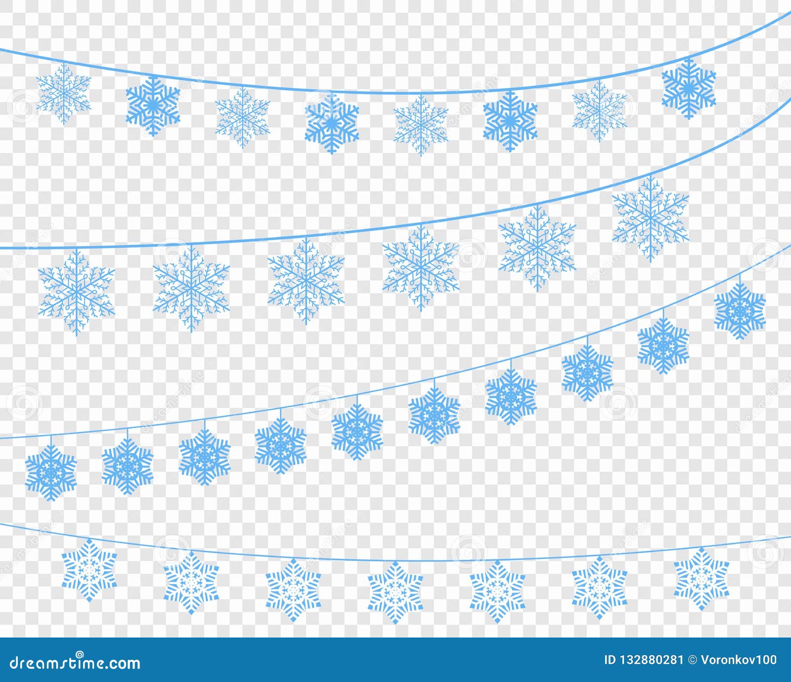 A Selection of Snowflakes on a Ribbon. Decorative Element for Web ...