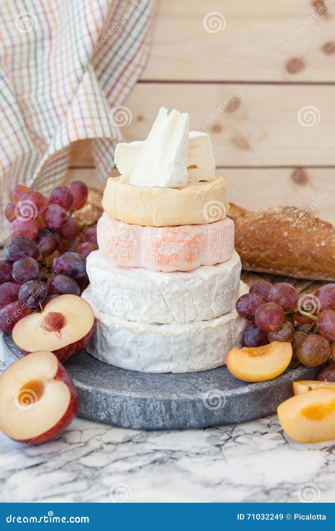 Selection of soft cheeses stock image. Image of marble - 71032249