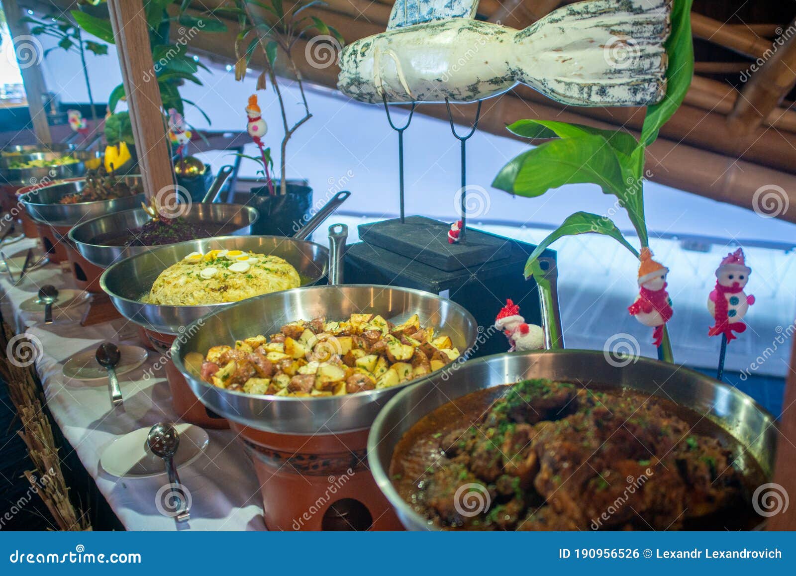 Selection of Soup Ingredients in the Bowls on the Table at the Buffet ...