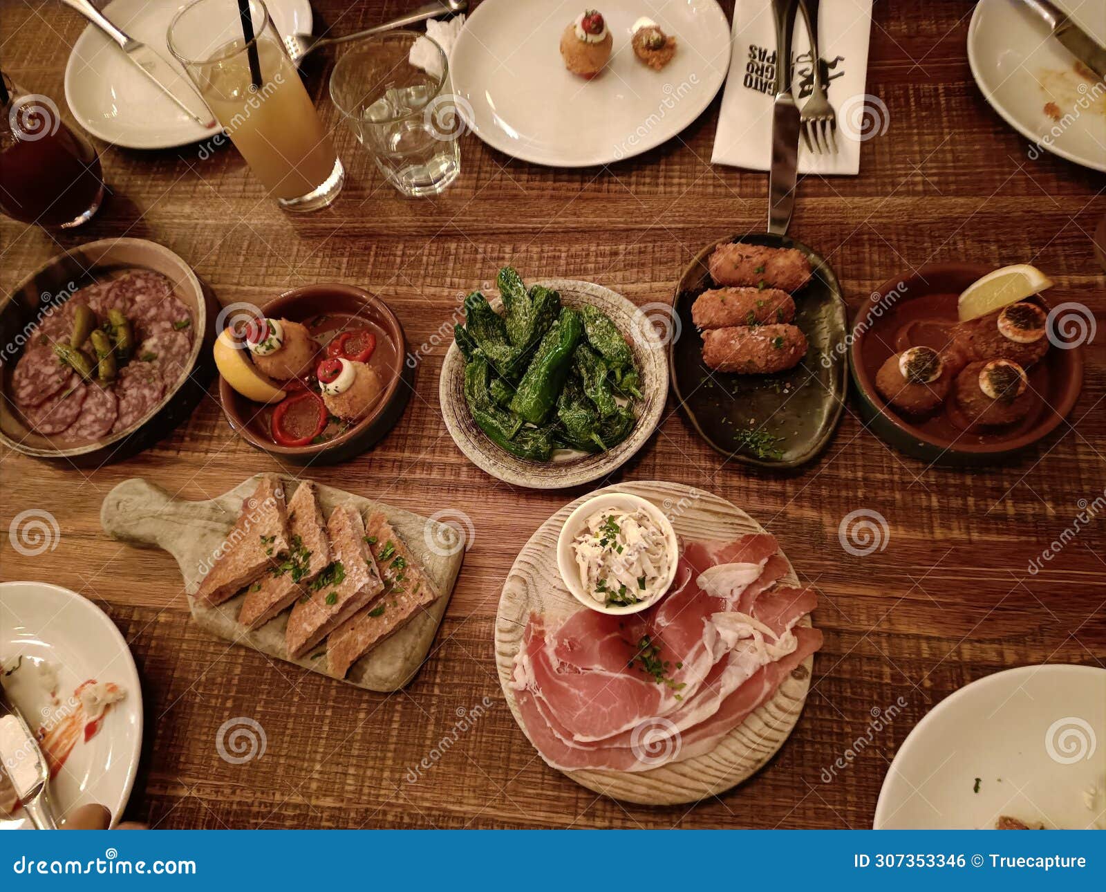 Selection of Spanish Tapas Meal of Celebration Stock Photo - Image of ...