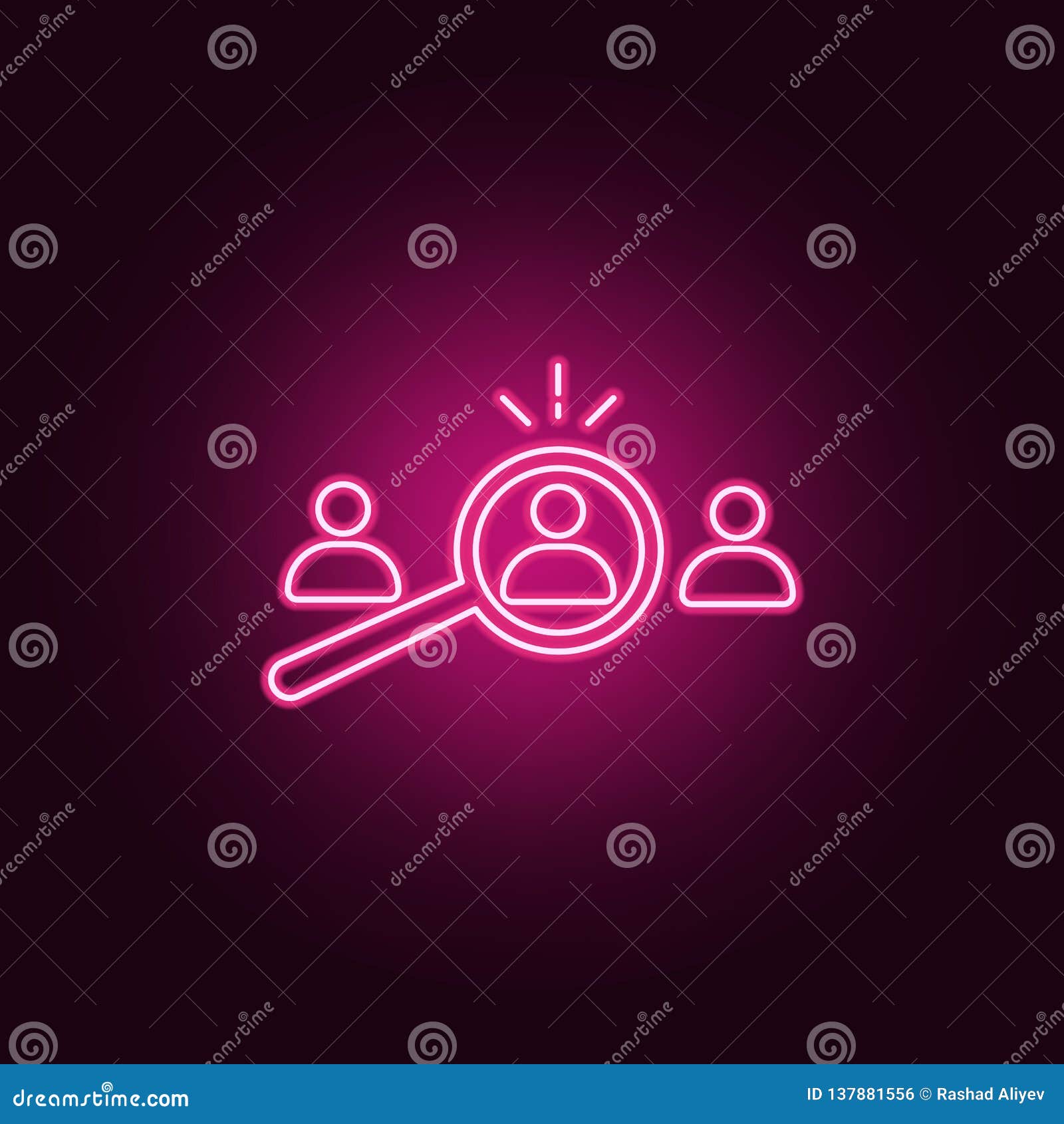 Selection of Suitable Candidate Icon. Elements of Interview in Neon ...
