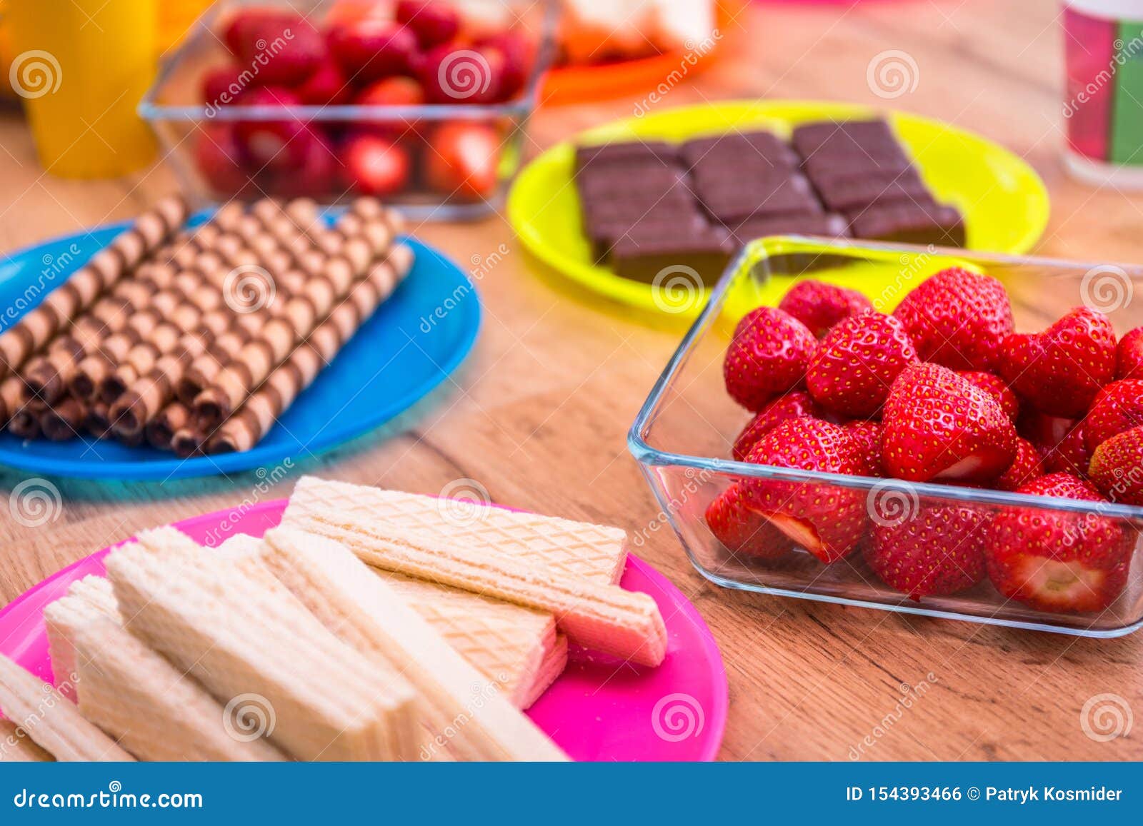 Selection of Sweets on the Table Stock Photo - Image of table, plate ...