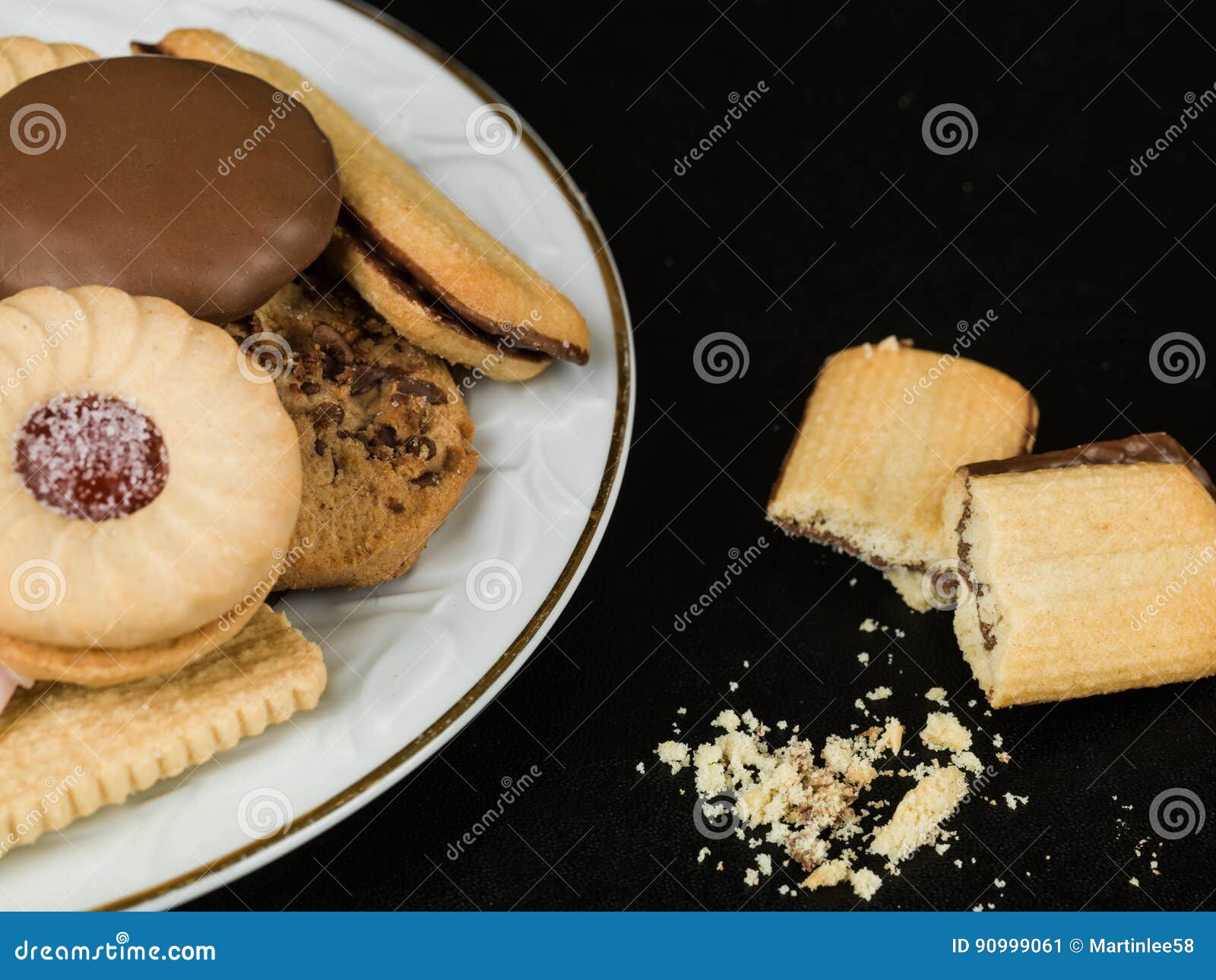 Selection of Teatime Biscuit Snacks Stock Image - Image of sandwich ...
