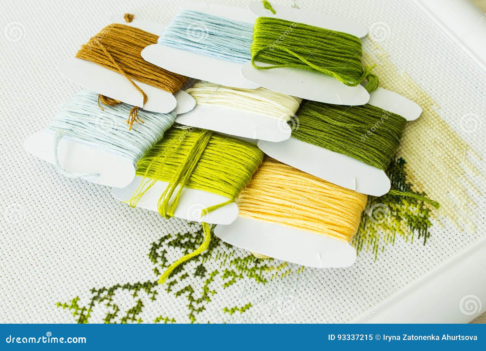 Selection of Threads for Embroidery in Natural Colors. Stock Image ...