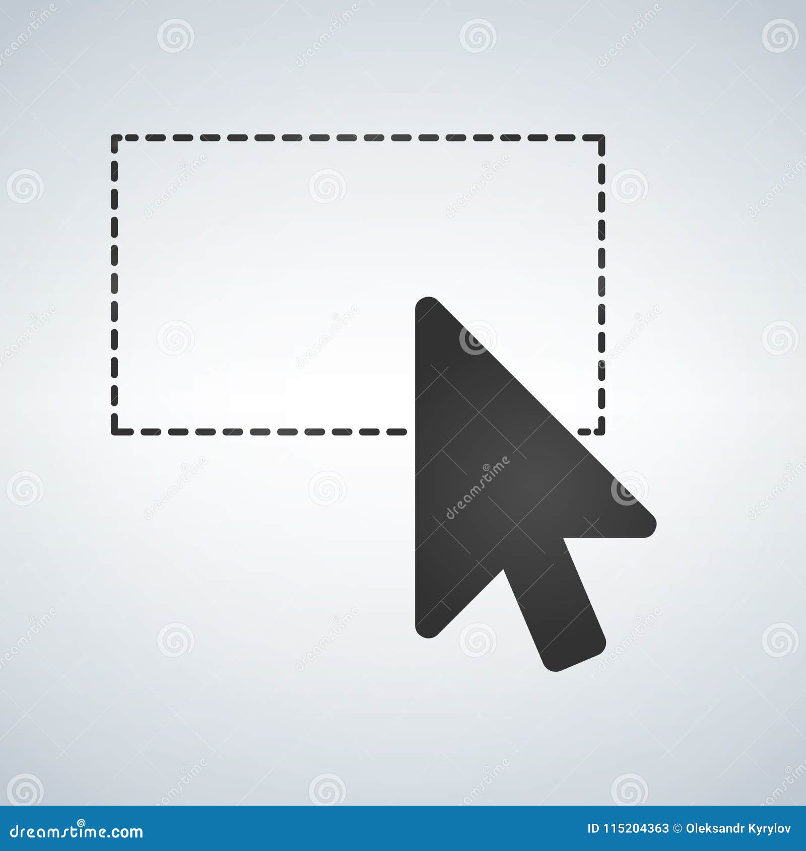Selection Dashed Rectangle With Pointer In Vector. Stock Vector ...