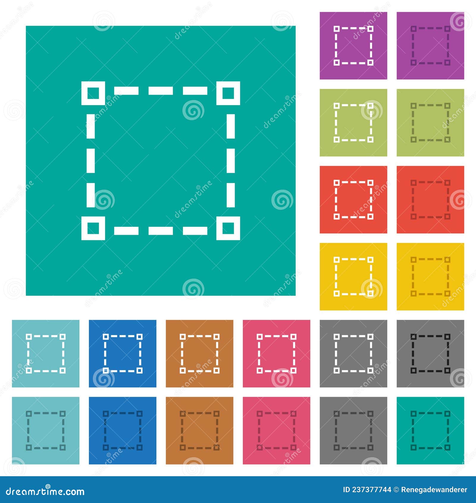 Selection Tool Outline Square Flat Multi Colored Icons Stock Vector ...
