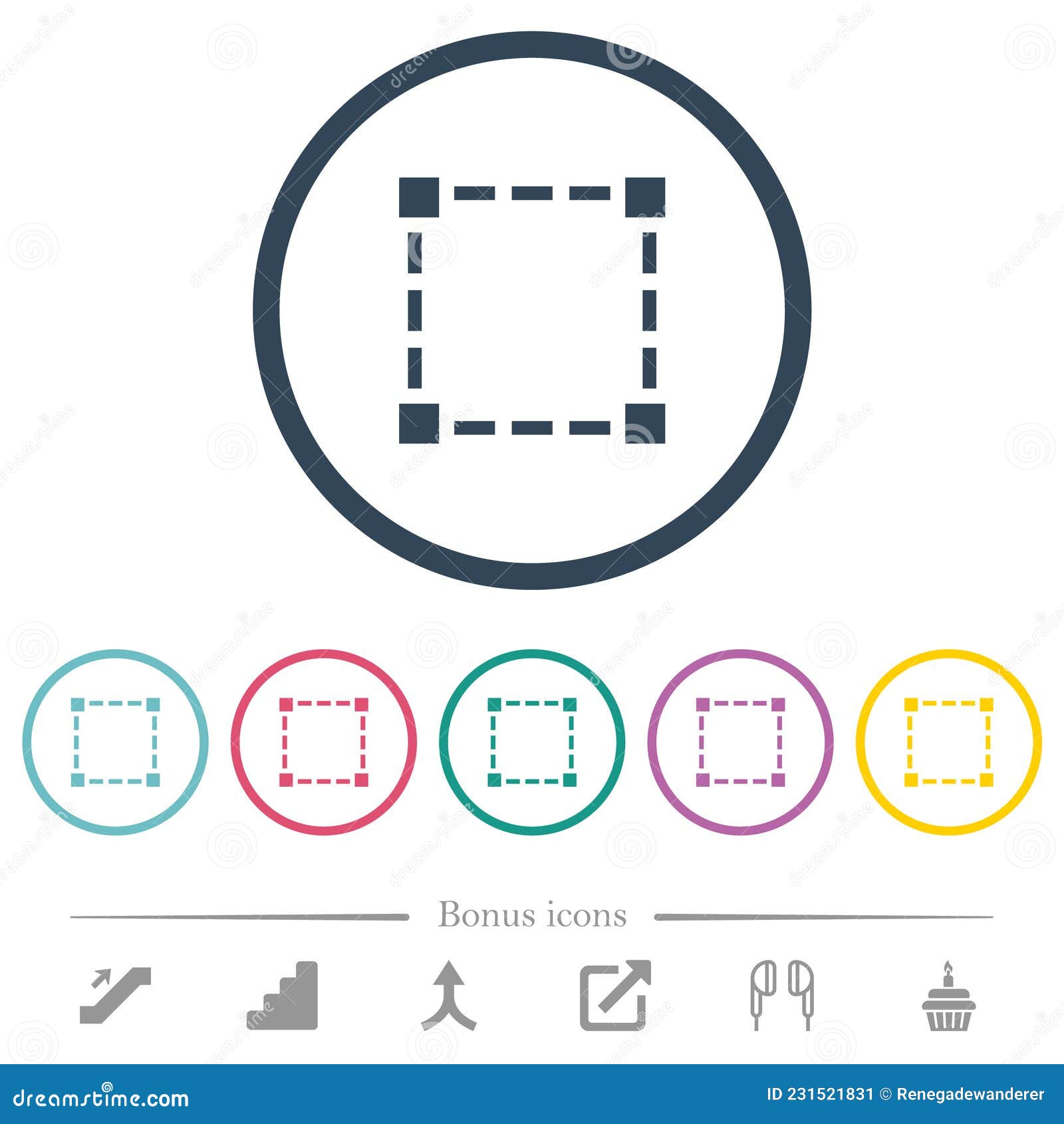 Selection Tool Solid Flat Color Icons in Round Outlines Stock Vector ...