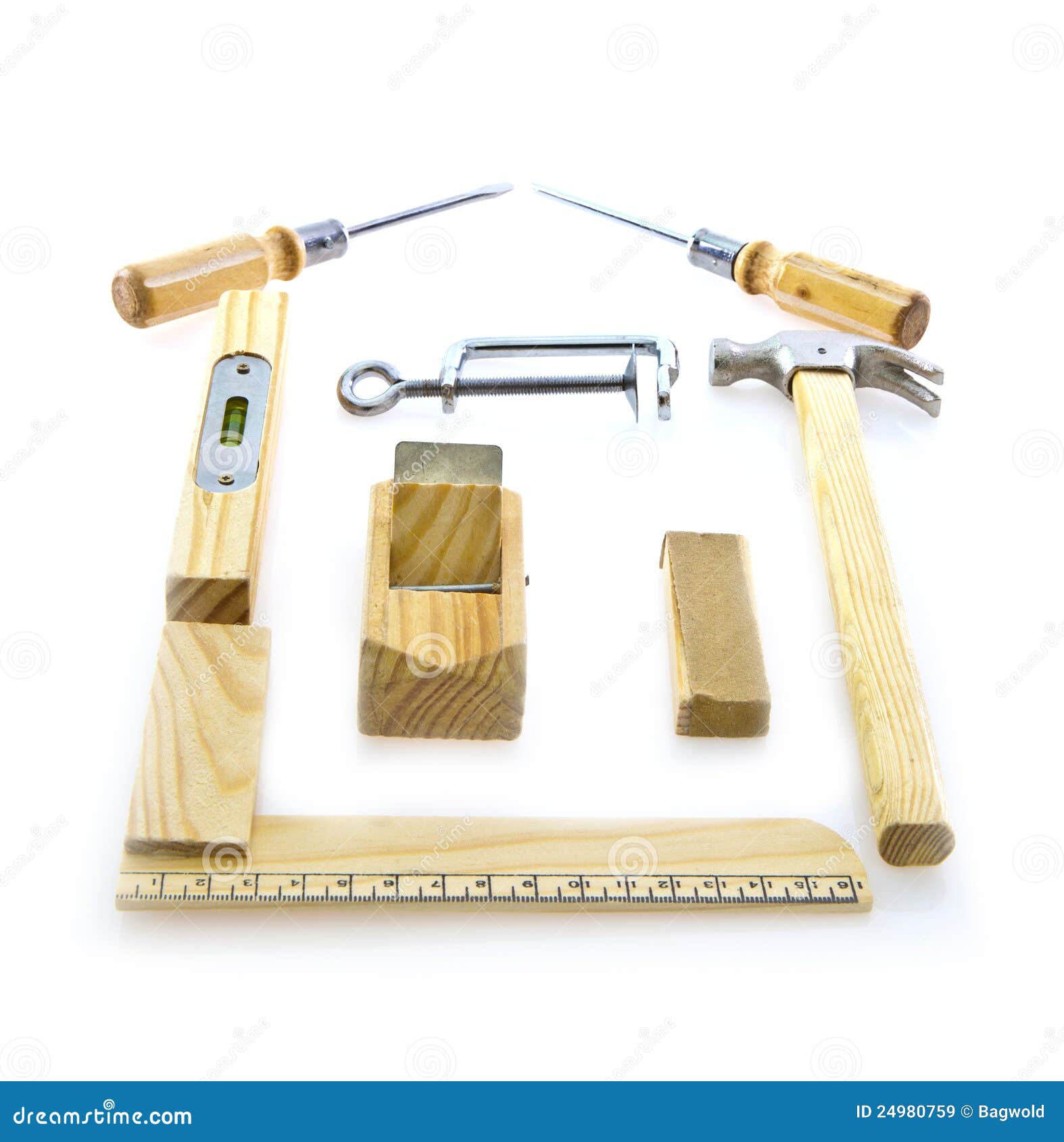Selection of Tools in the Shape of a House Stock Image - Image of ...