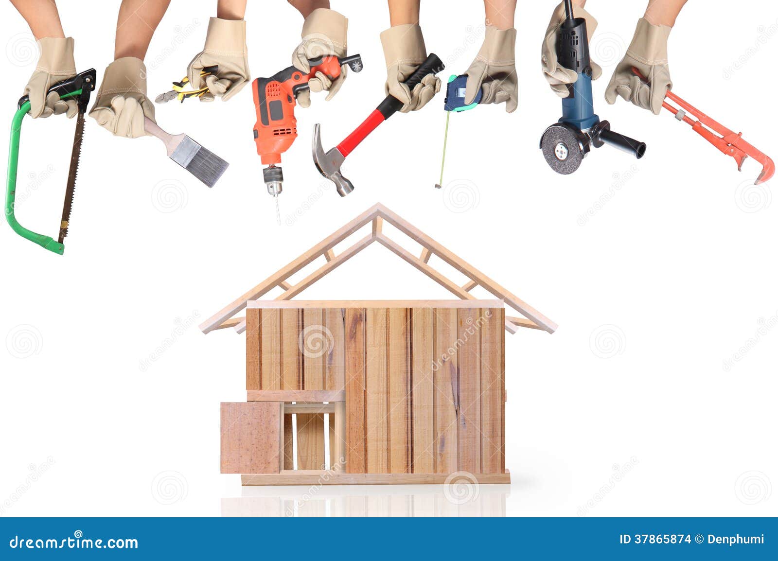 Selection of Tools in the Shape of a House Stock Photo - Image of metal ...