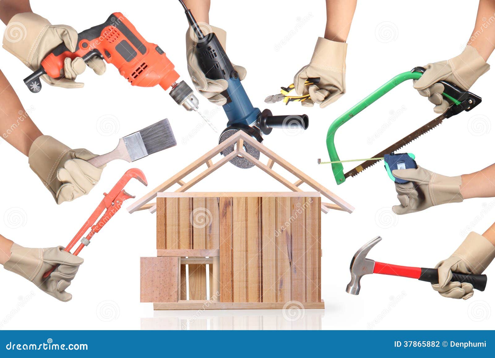 Selection of Tools in the Shape of a House Stock Photo - Image of ...