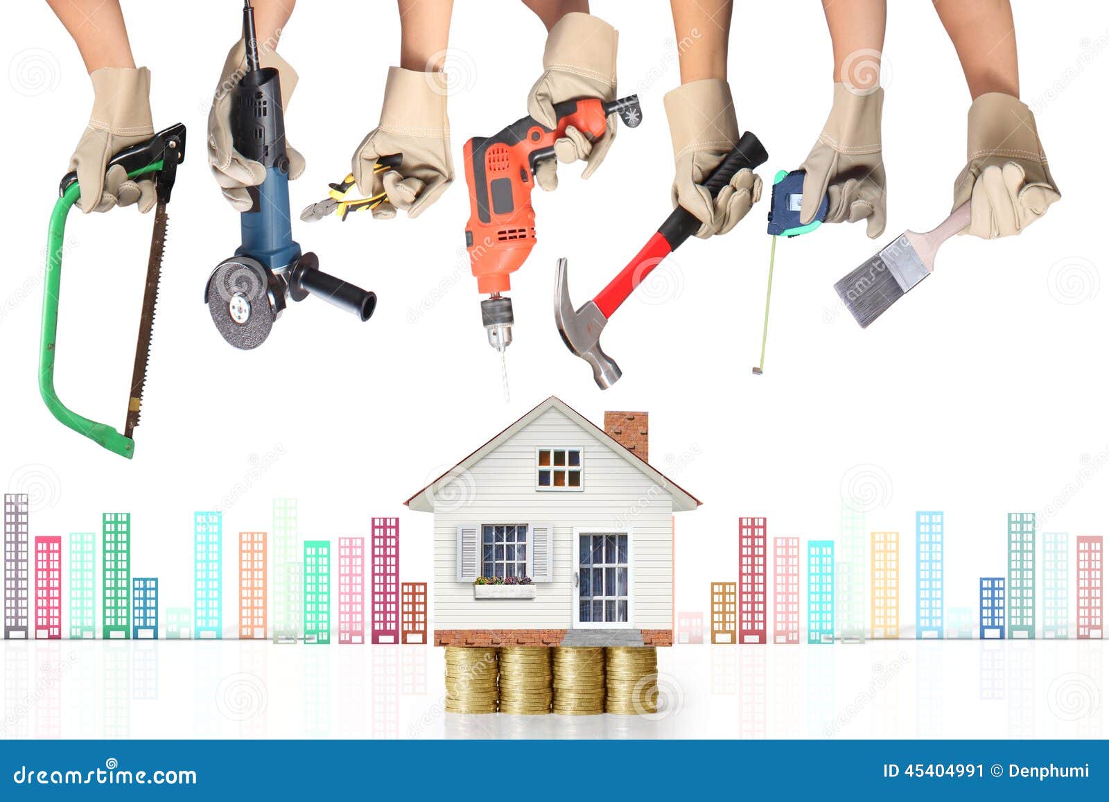 Selection of Tools in the Shape of a House Stock Image - Image of ...
