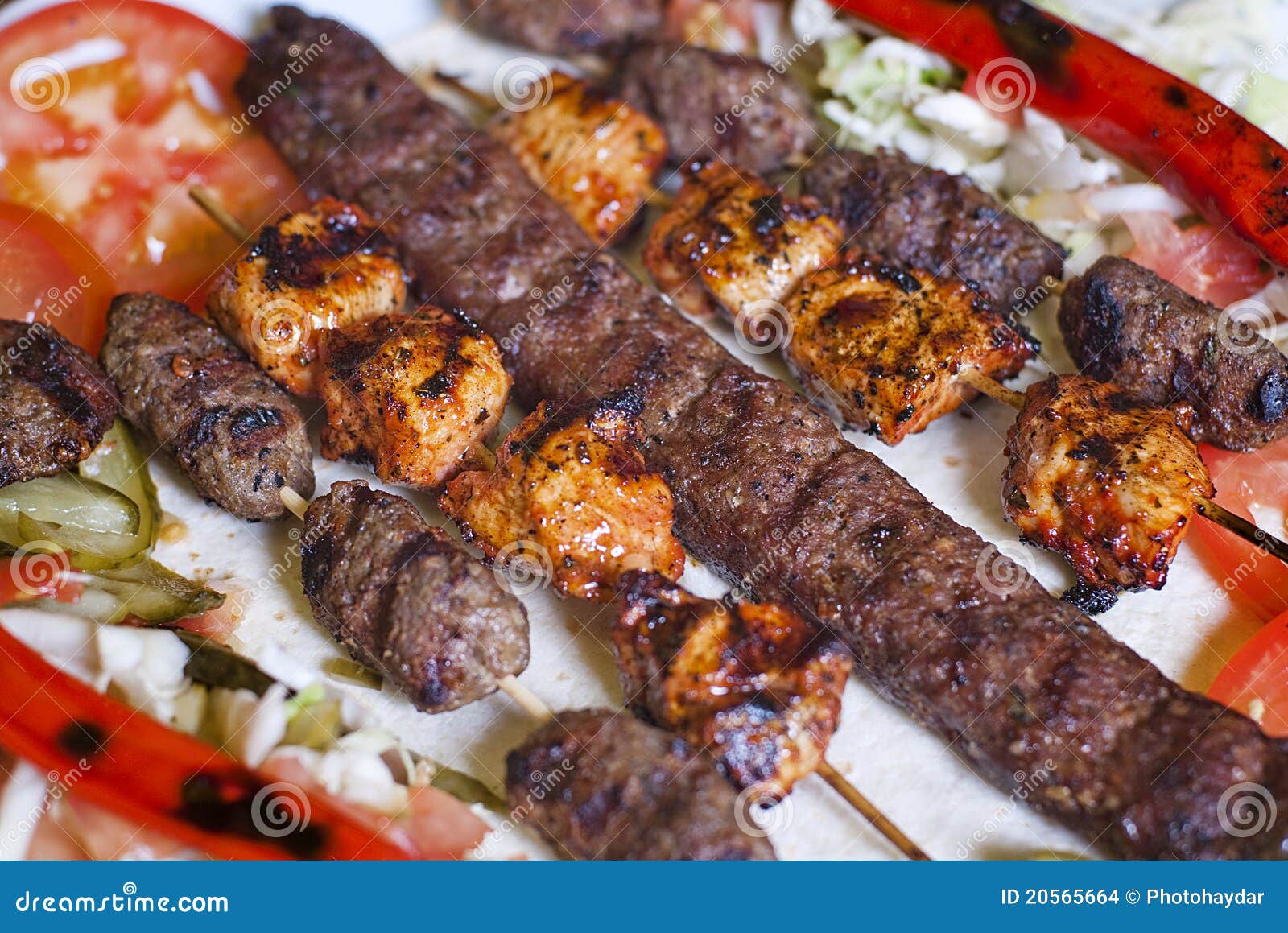 Selection of Traditional Turkish Kebab Stock Photo - Image of chicken ...