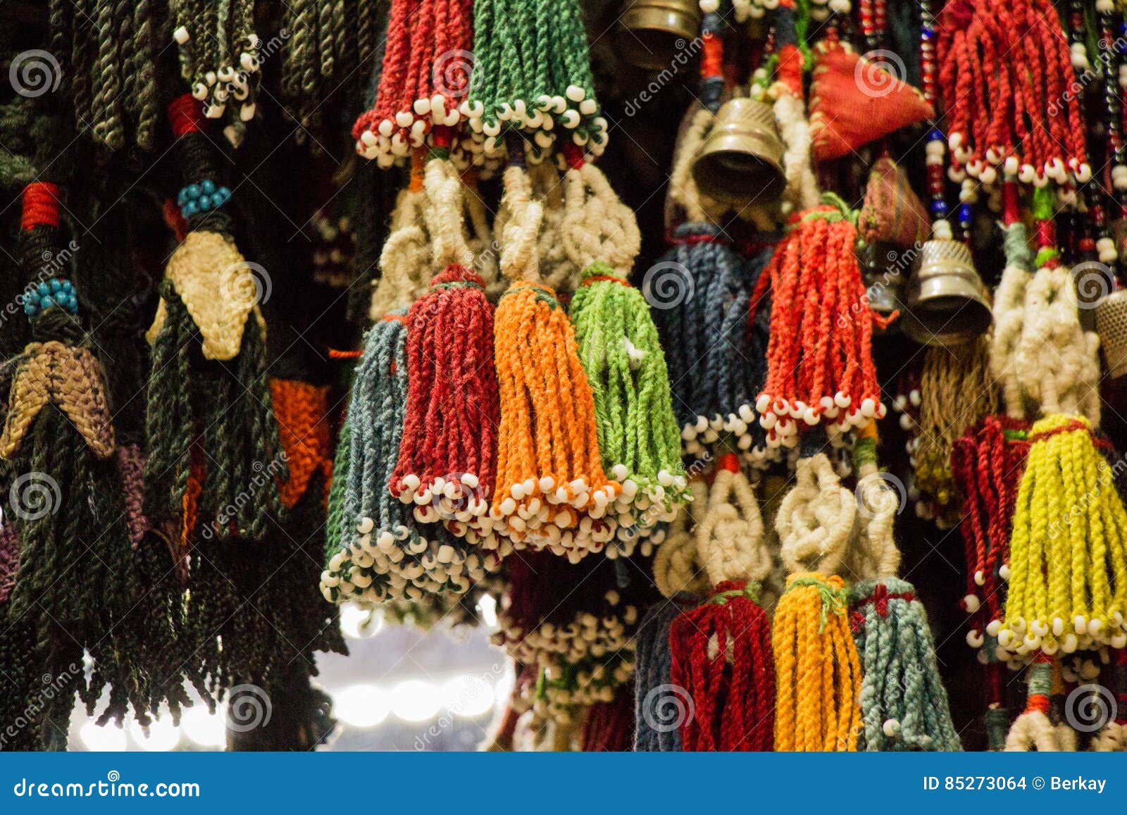 Selection of Turkish Traditional Tassels in Various Colors Stock Photo ...