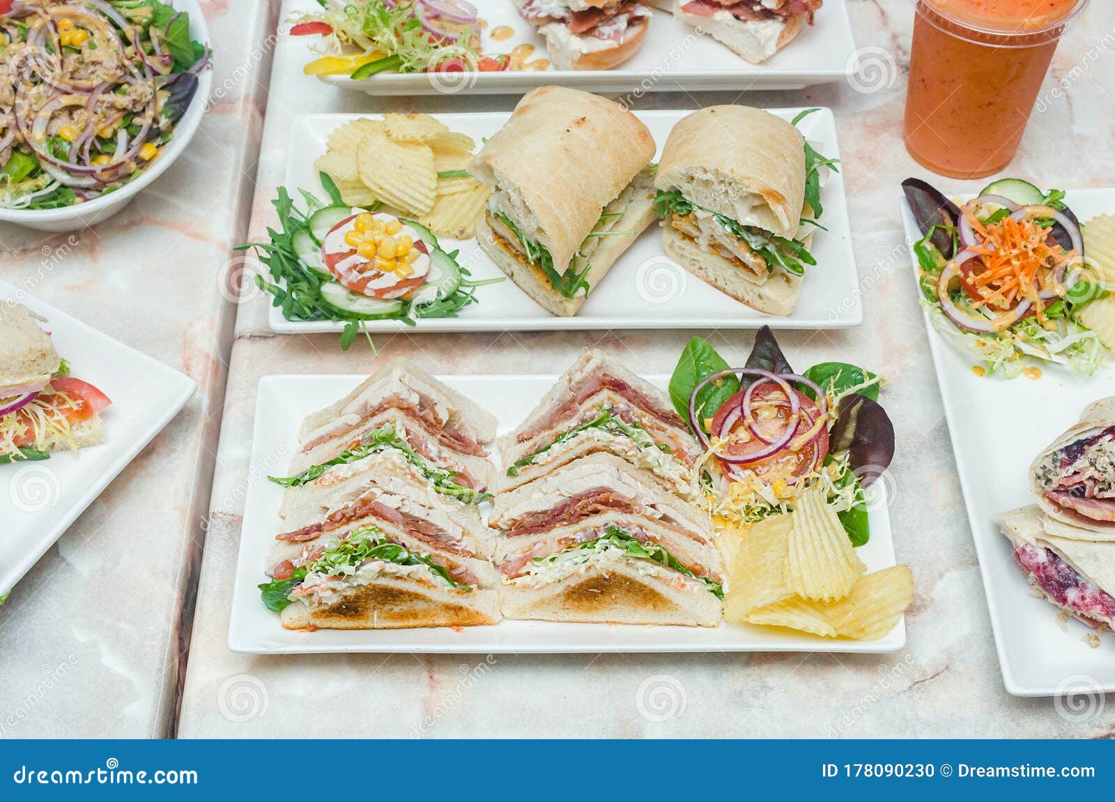 Selection of Sandwiches with Various Fillings Stock Photo - Image of ...
