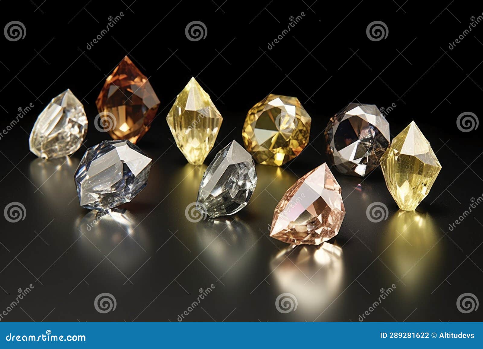 Selection of Various Shaped Polished Diamonds Stock Photo - Image of ...