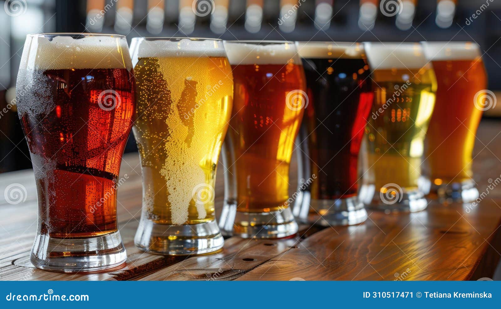 A Selection of Various Types of Beer in Glasses, Highlighting the ...