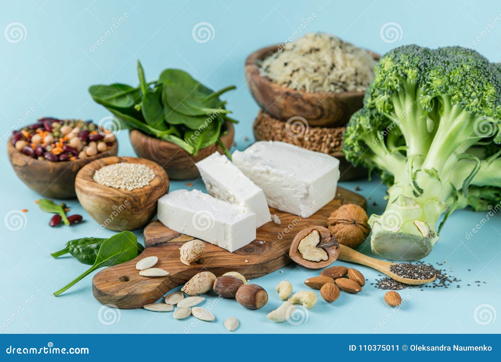 Selection of Vegetarian Protein Sources - Healthy Diet Concent Stock ...
