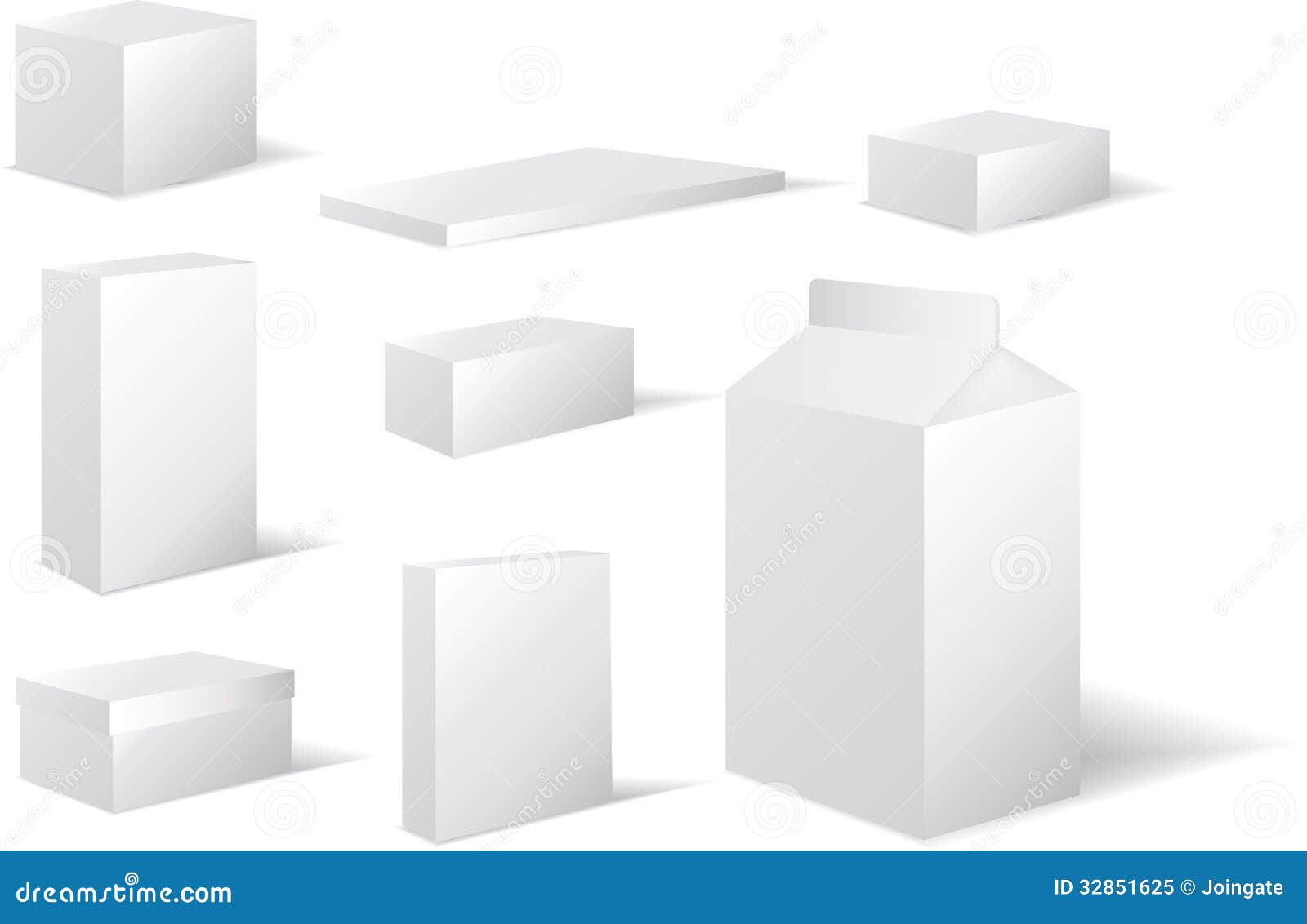 Selection of White Different Sized Blank Boxes Stock Vector ...