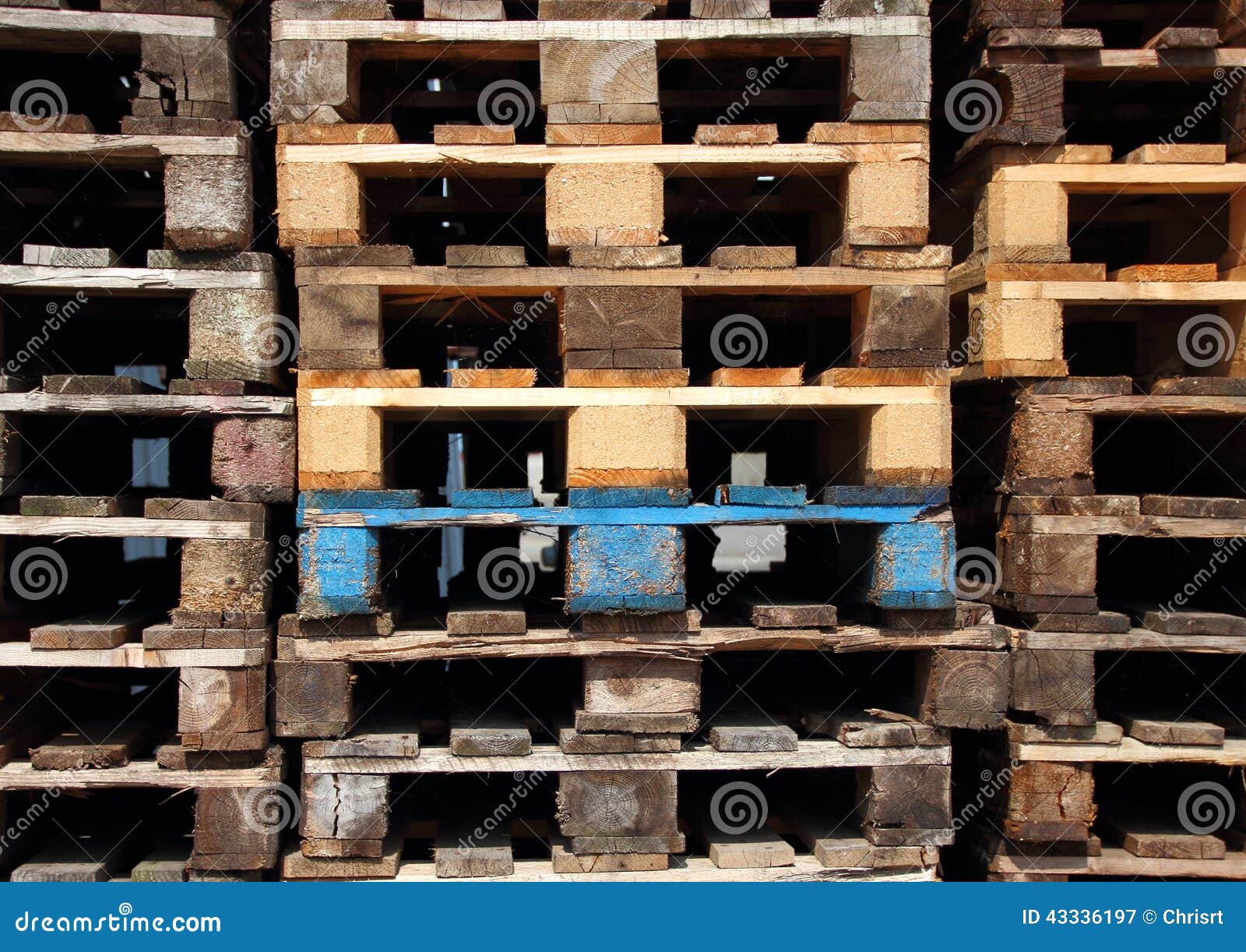 Selection of Wooden Transport Pallets Front View Stock Image - Image of ...