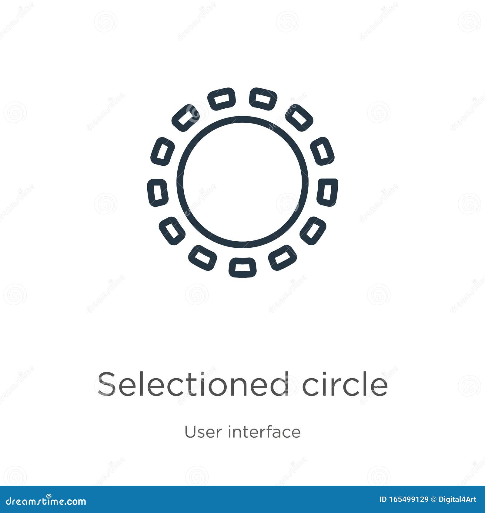 Selectioned Circle Vector Icon On White Background. Flat Vector Selectioned Circle Icon Symbol ...