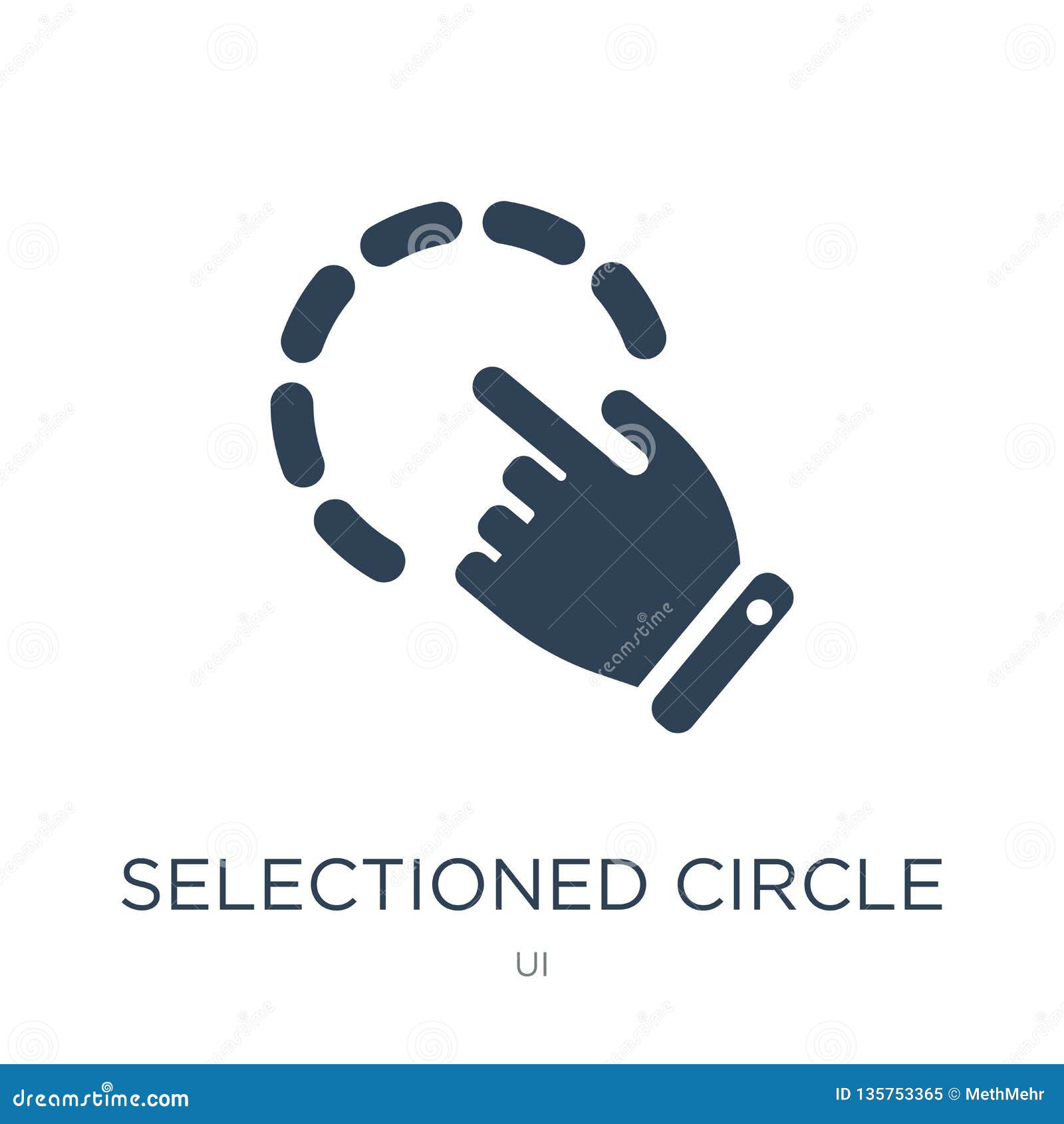 Selectioned Circle Icon in Trendy Design Style. Selectioned Circle Icon ...