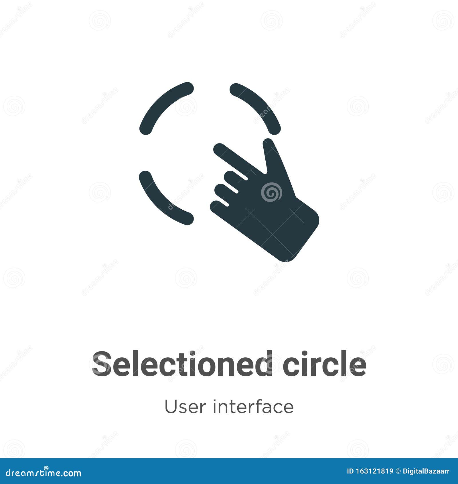 Selectioned Circle Vector Icon On White Background. Flat Vector ...