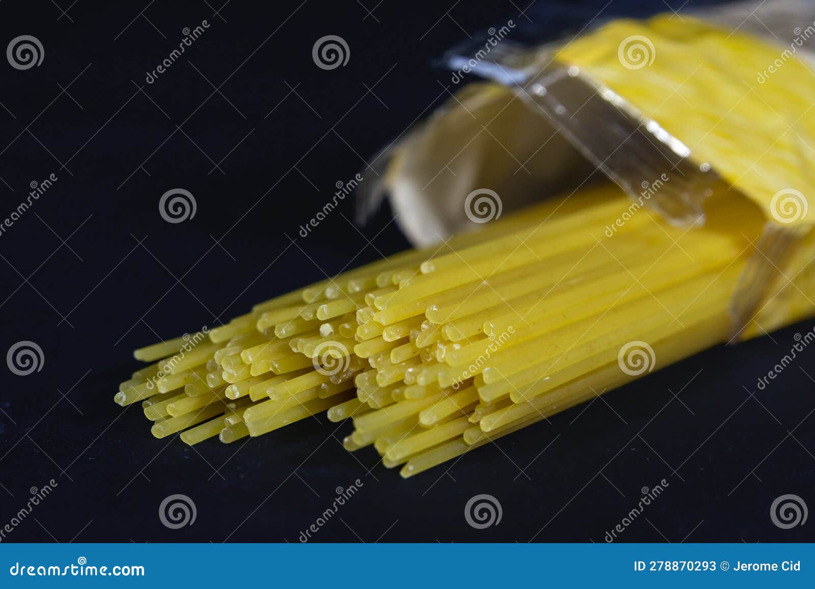 Selective Blur on a Macro Shot of a Packet of Spaghetti Isolated on a ...