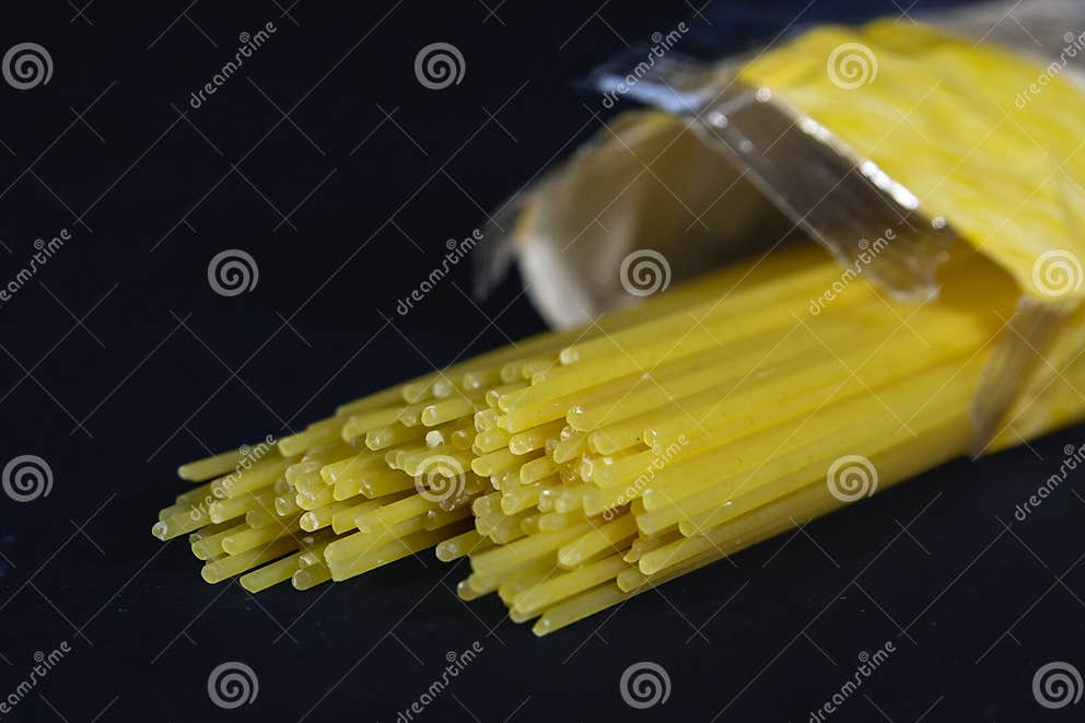Selective Blur on a Macro Shot of a Packet of Spaghetti Isolated on a ...