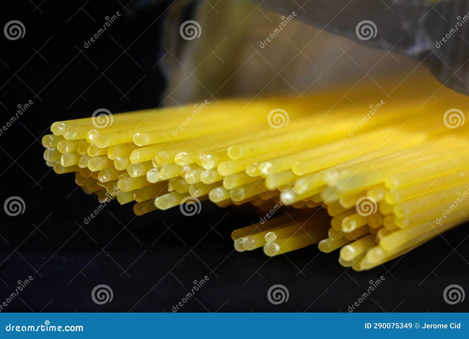 Selective Blur on a Macro Shot of a Packet of Spaghetti Isolated on a ...