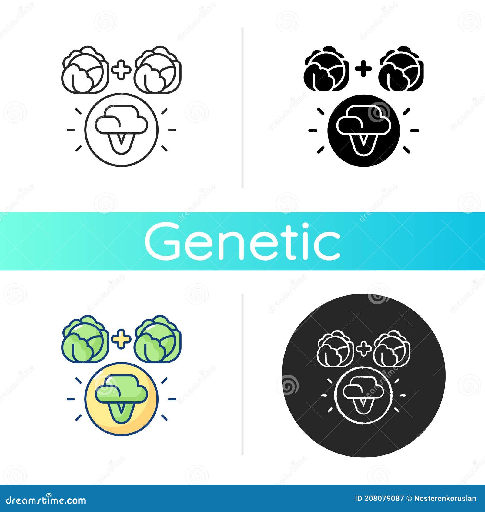 Selective breeding icon stock vector. Illustration of vegetable - 208079087