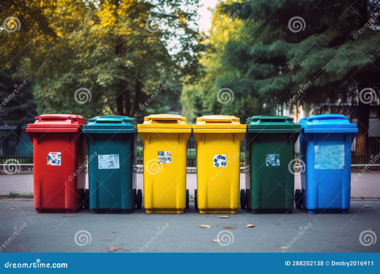 Selective Collection of Garbage Colored Containers Stock Illustration ...