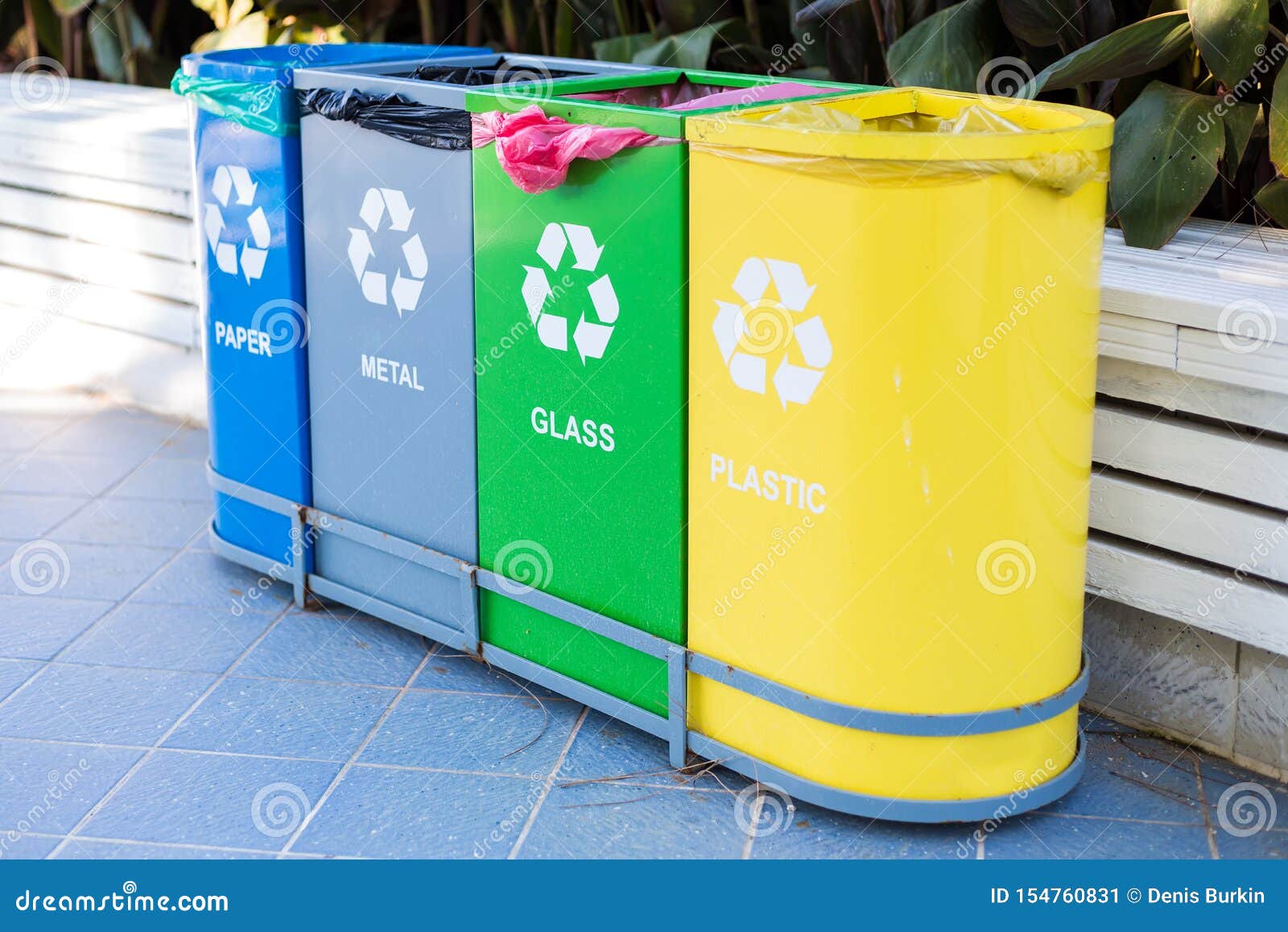Selective Collection of Garbage Colored Containers with Inscriptions ...