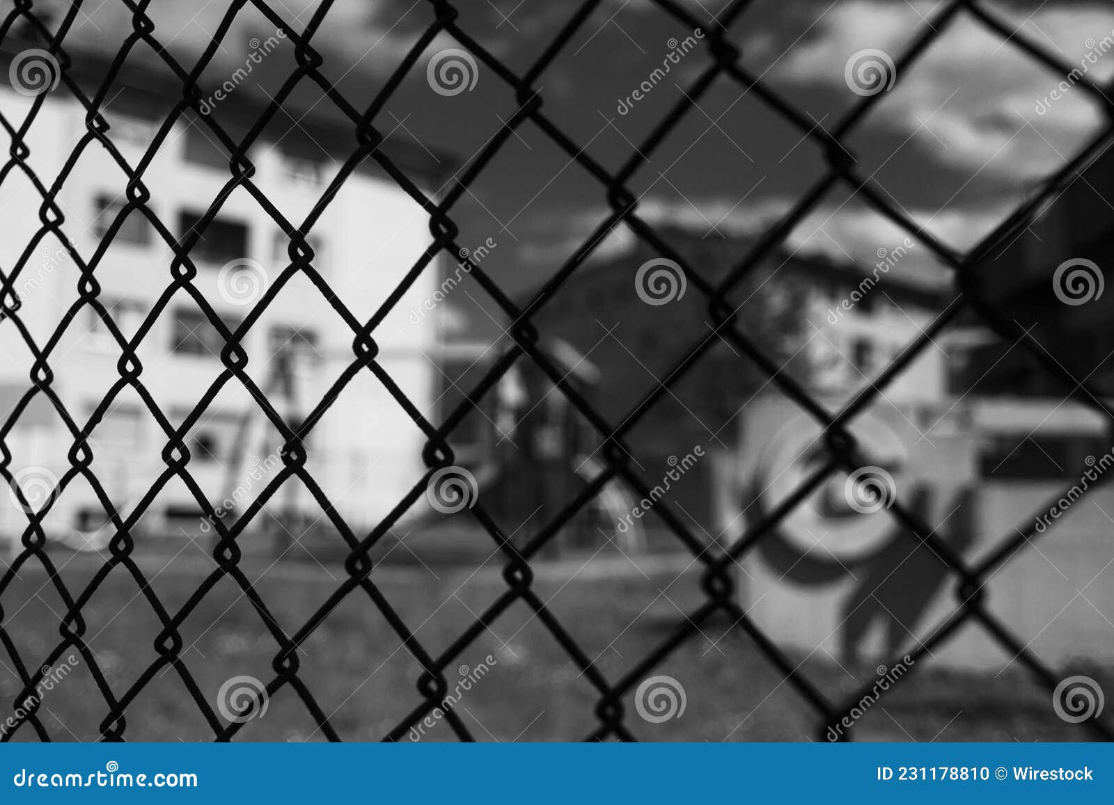 Selective of a Diamond Shape Grid Fence in the Yard Stock Photo - Image ...