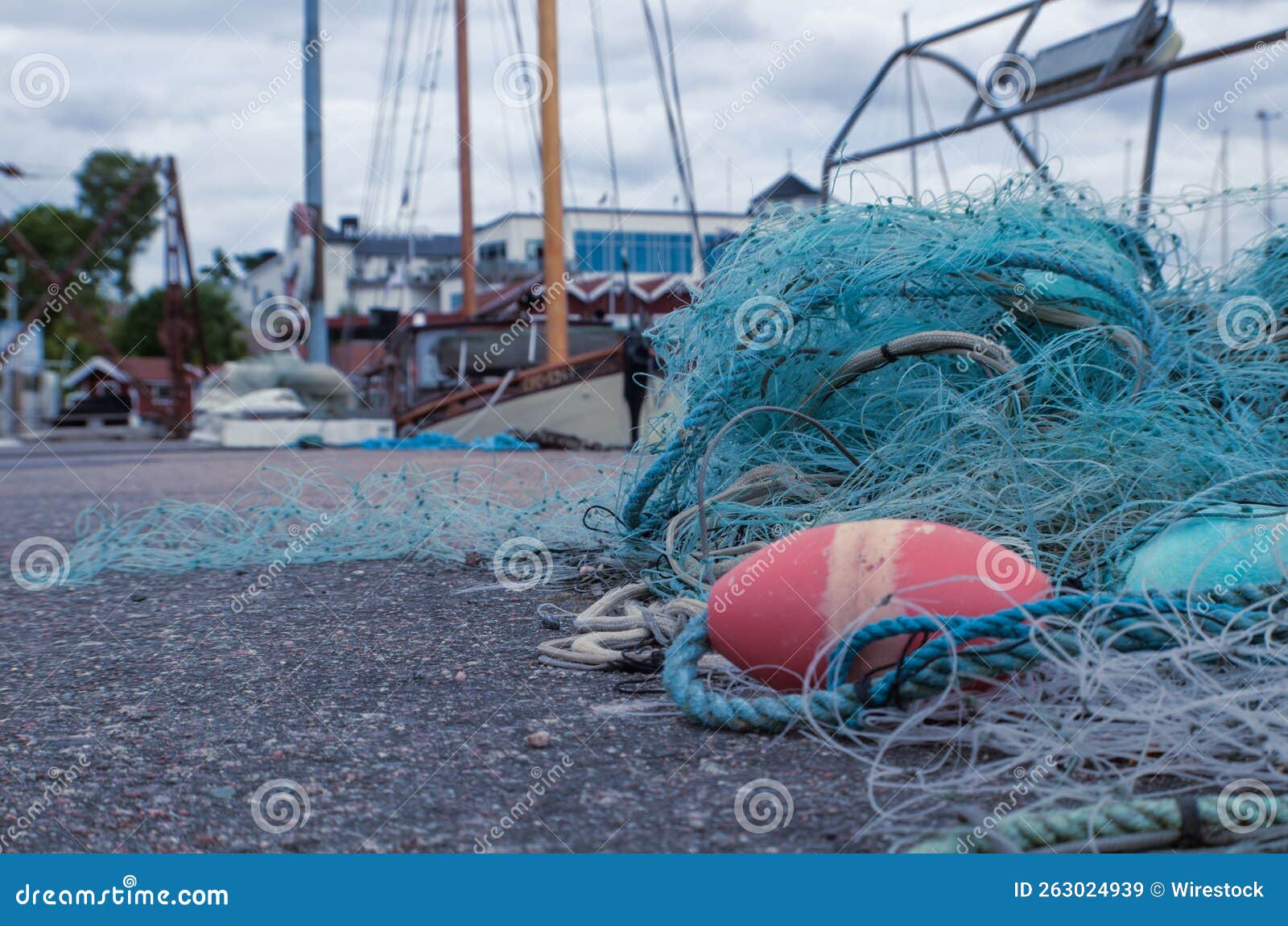 Selective of Fishing Tools and Net at the Harbor Stock Image - Image of ...