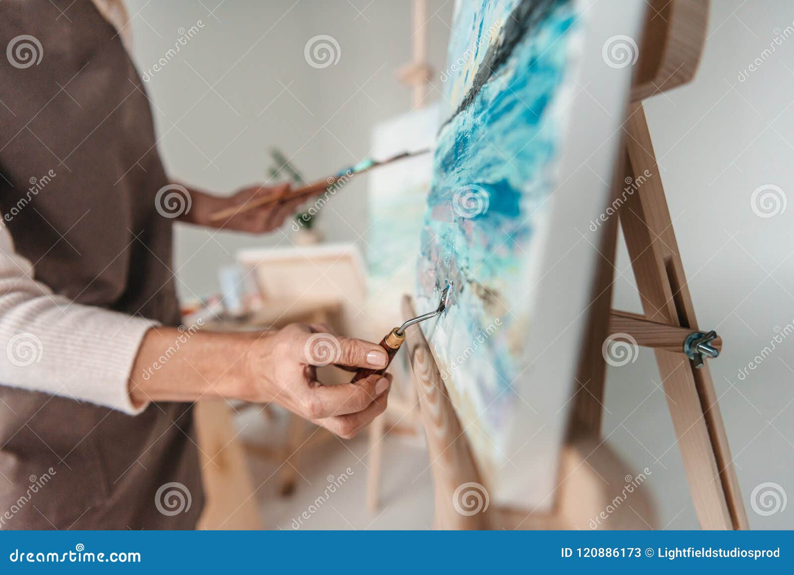 Selective Focus of Artist with Art Tools Drawing Stock Image - Image of ...