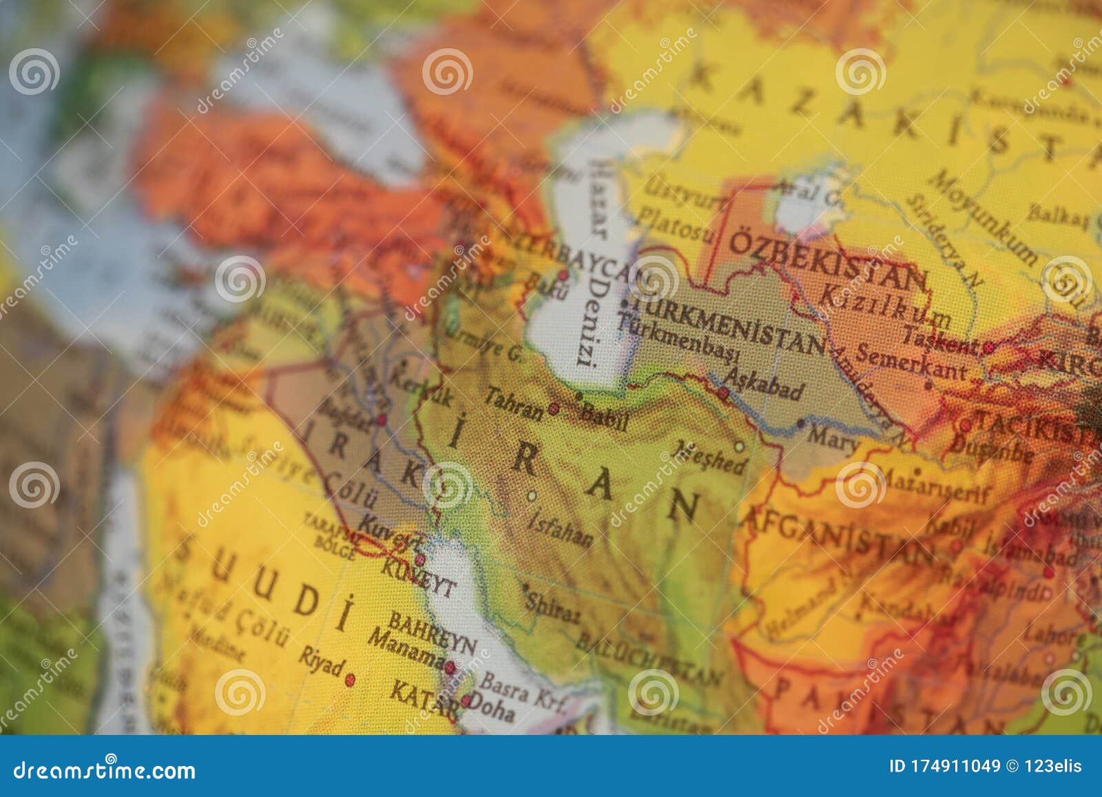 Vintage Turkish Map stock image. Image of iran, selective - 174911049