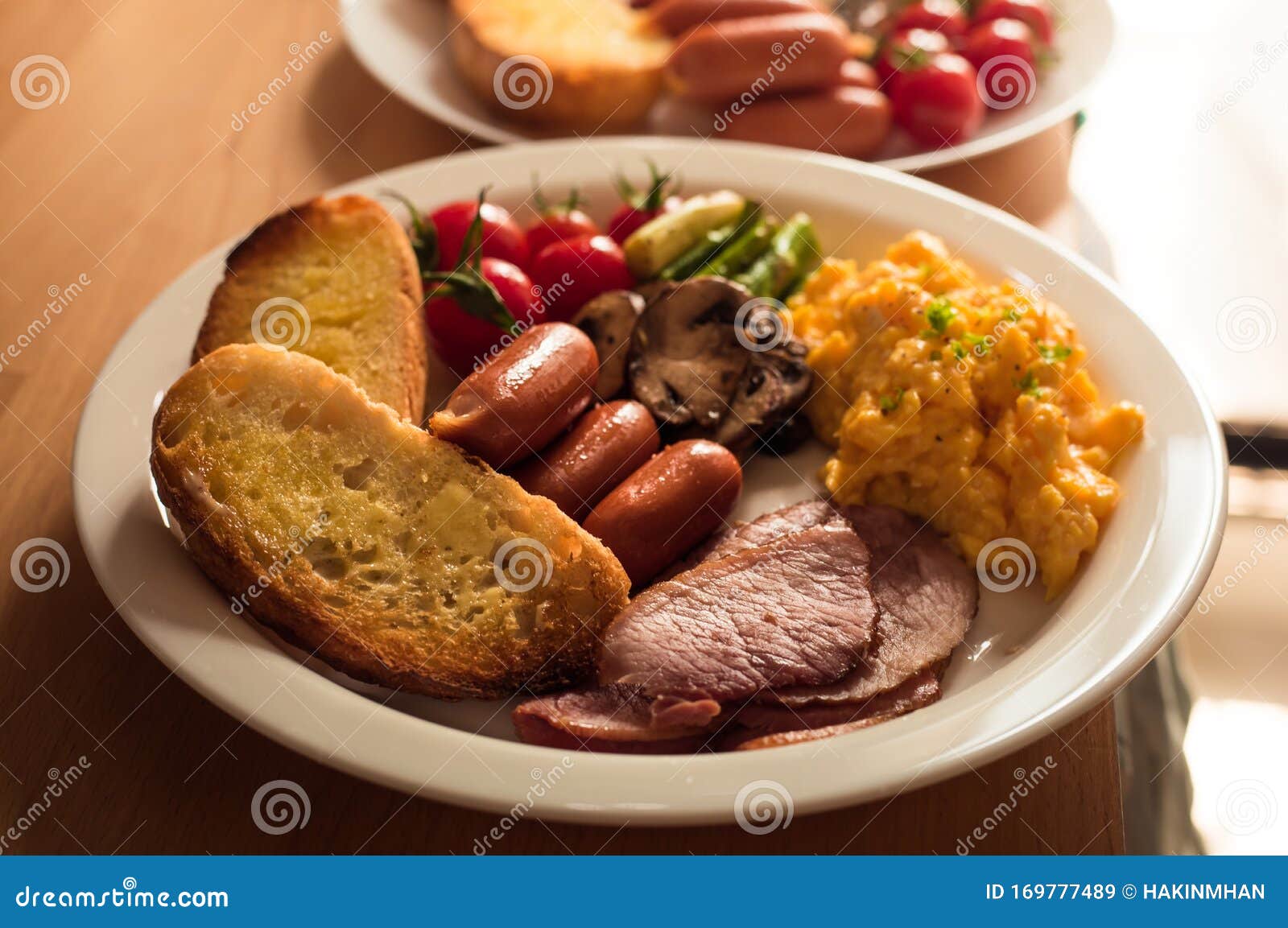 Selective Focus of Breakfast Menu on Kitchen Counter Bar in Morning ...
