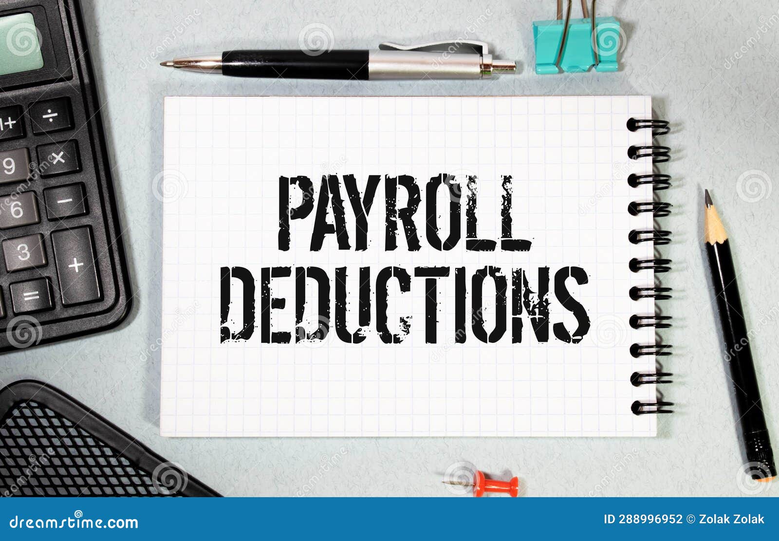 Selective Focus.Calculator,pencil and Banknotes with the Word Payroll ...