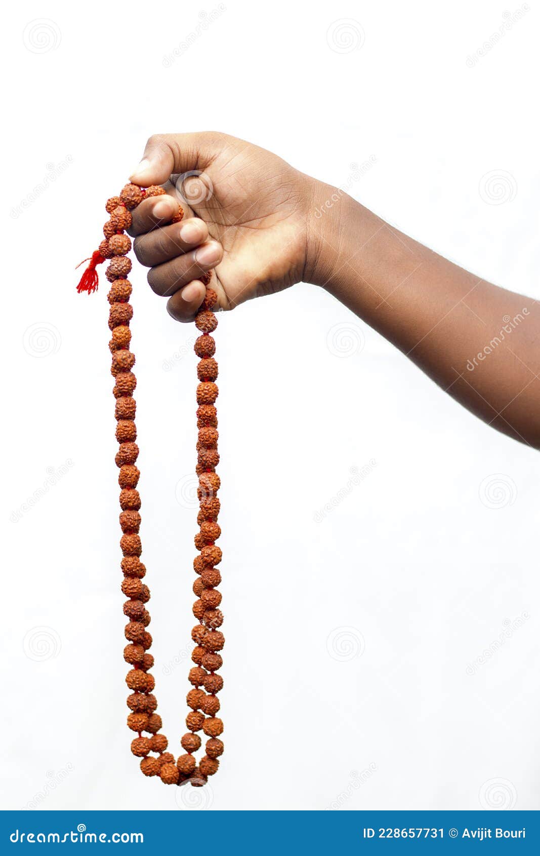 Selective Focus of a Chanting Hand with Rudraksha Beads. Stock Image ...