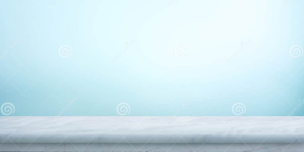 Selective Focus.Clean Marble Surface with a Soft Clean Light Blue Sky ...